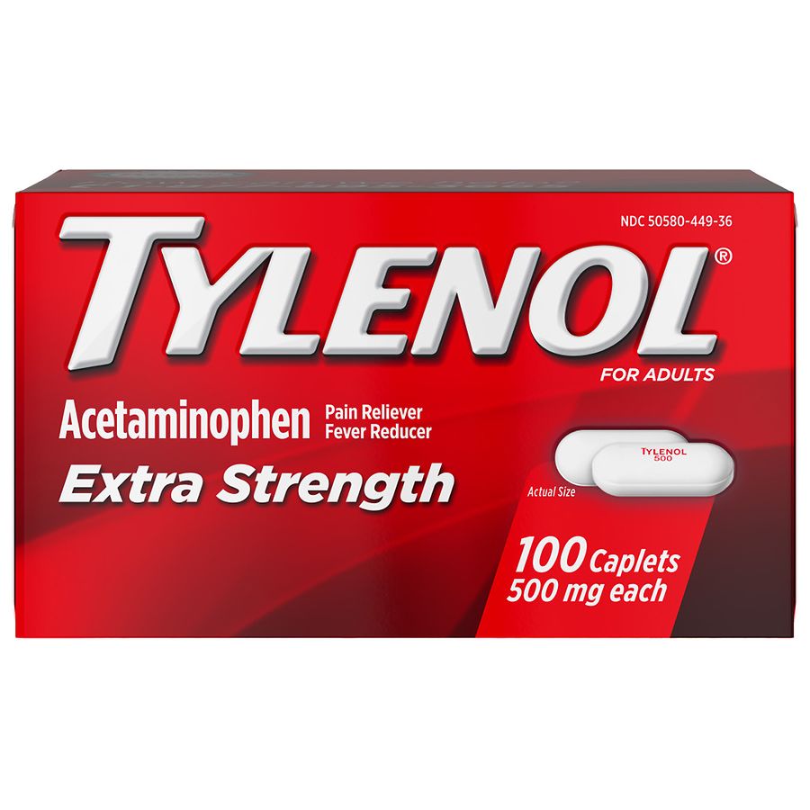 TYLENOL Extra Strength Pain Reliever Fever Reducer 500 Mg Caplets 