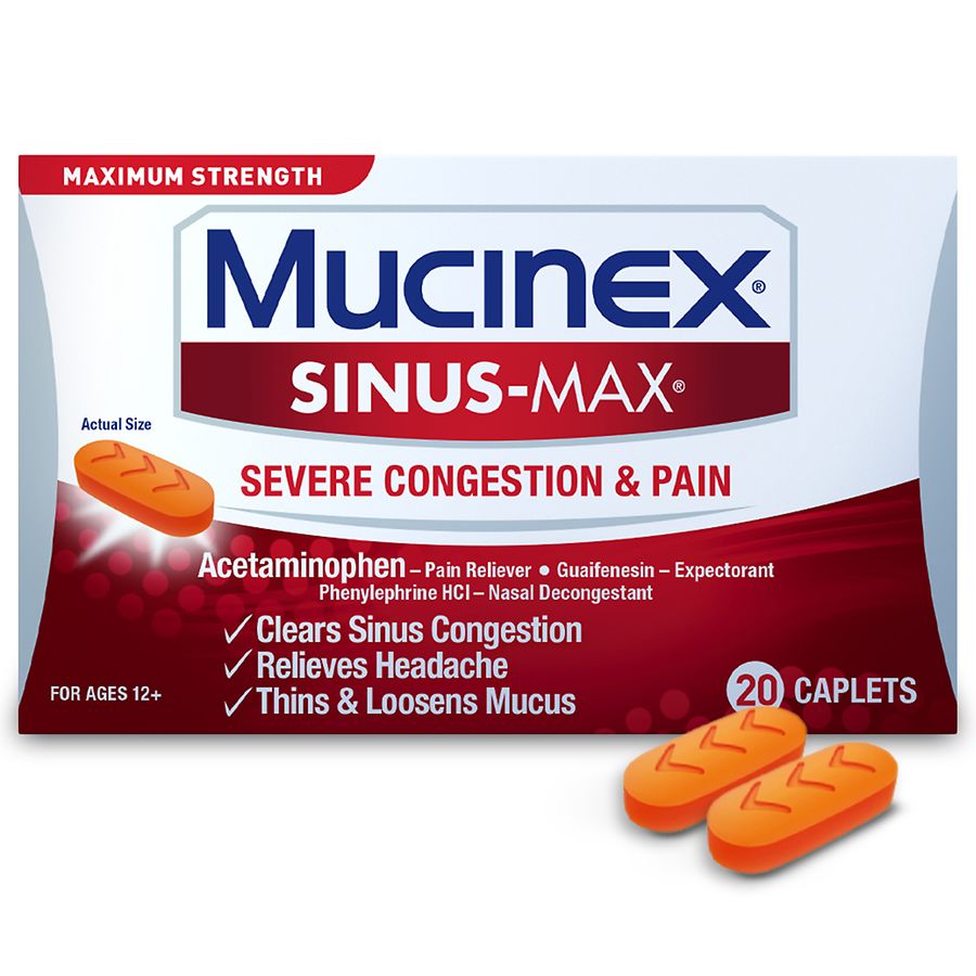 Mucinex Sinus Max Severe Congestion Relief Caplets Walgreens