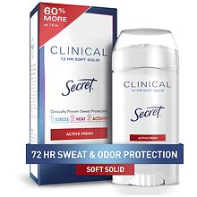 Secret Clinical Strength Soft Solid Antiperspirant Active Fresh | Walgreens