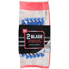 Walgreens 2 Blade Disposable Razors with Lubricating Strip | Walgreens