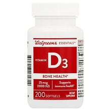 Walgreens Vitamin D3 1000 IU, Softgels | Walgreens