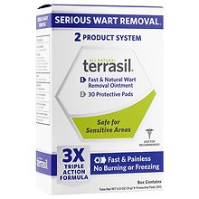 Terrasil Fast & Natural Wart Removal Ointment Plus 30 Protective Wart ...