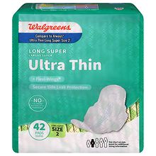 Walgreens Ultra Thin Long Super Maxi Pads Unscented | Walgreens