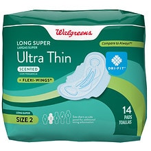 Walgreens Ultra Thin Long Super Maxi Pads Scented | Walgreens