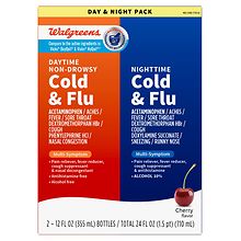 Walgreens Daytime & Nighttime Cold & Flu Relief; Cold Medicine ...