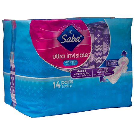 UPC 701664600079 - Saba Ultra Invisible Thin Night Pads - 14ct, Purple ...