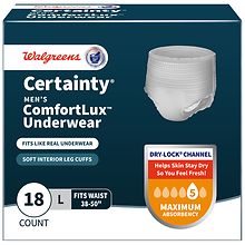 Walgreens Certainty Men's Underwear, Maximum Absorbency Large | Walgreens