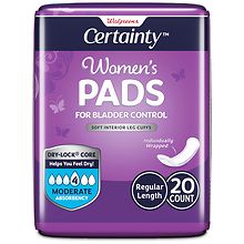 Walgreens Certainty Women's Bladder Control Pads, Moderate Absorbency ...