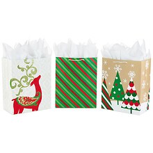 Hallmark Large Christmas Gift Bags with Tissue Paper, Red and Green ...