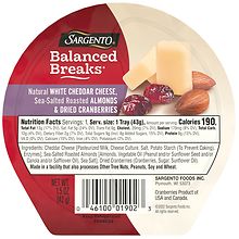 Sargento Balanced Breaks White Cheddar, Almond, Cranberry | Walgreens