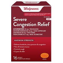 Walgreens Severe Congestion Relief Softgels | Walgreens
