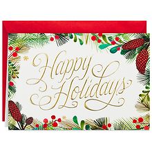 Hallmark Boxed Holiday Cards with Envelopes Festive Greenery | Walgreens