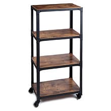 Mind Reader 4 Tier Rolling Cart On Wheels Black | Walgreens