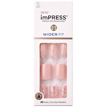 Kiss imPRESS Wider Fit Press-On Manicure Fake Nails, Just a Dream ...